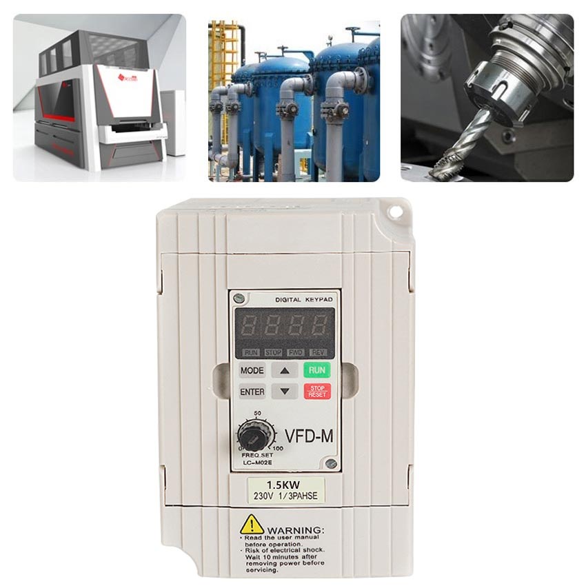 AC220V 1.5KW Variable Frequency Drive Universal 3-Phase VFD Controller ...