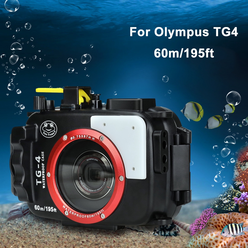60M/195ft Underwater Diving Camera Housing Waterproof Case With Dual ...