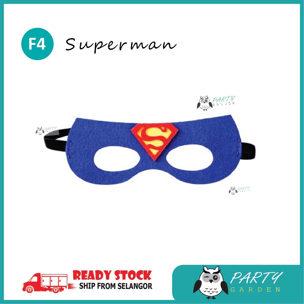 Superhero Eye Face Masks Kids Cosplay Superman Batman Hulk Wolverine ...