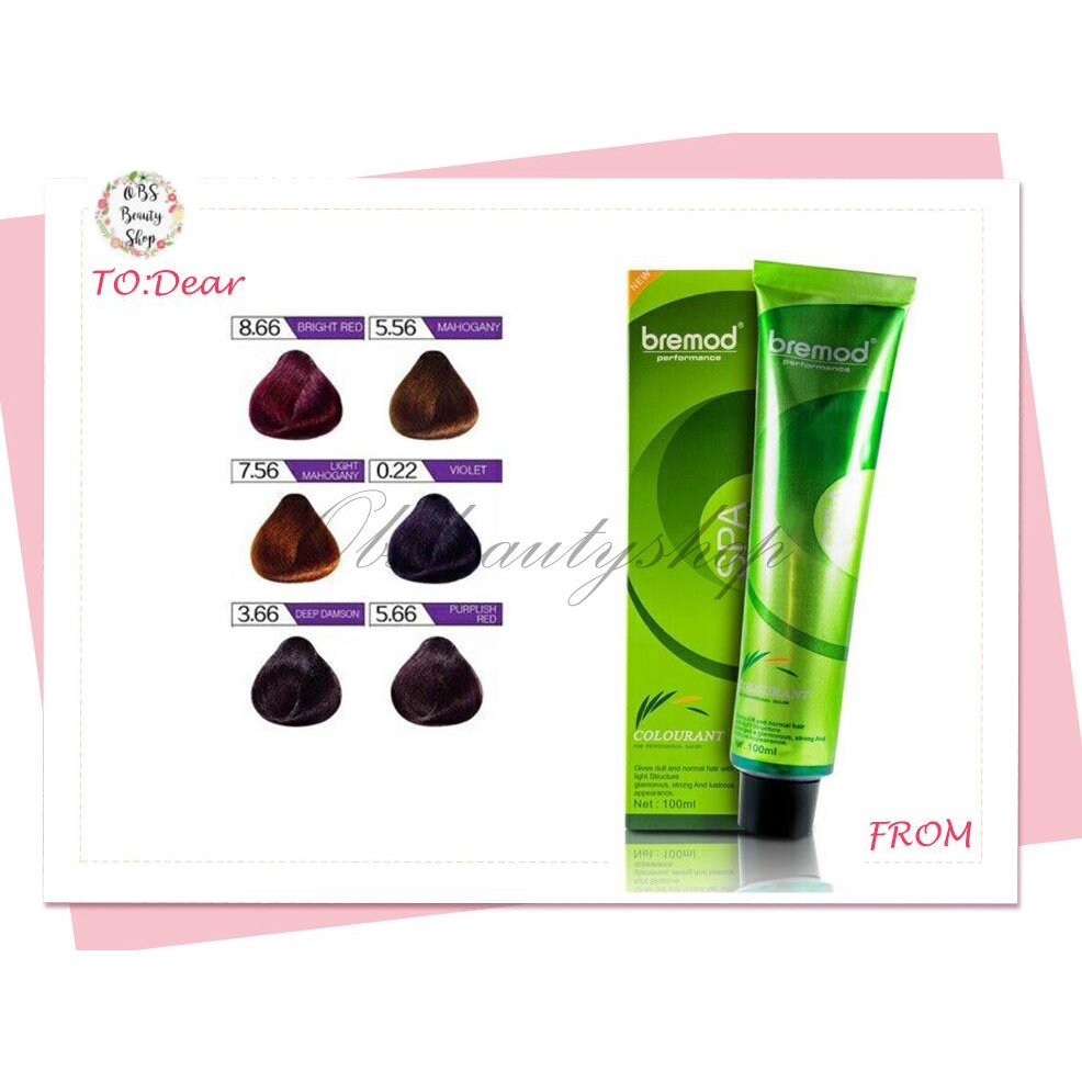 Bremod Hair Color Dye 100ml Violet 5.66 7.56 5.56 0.22 Hair Color Only ...