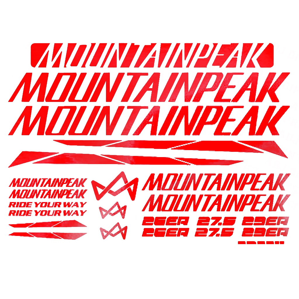 Mountainpeak Bike Frame Set Decals Stickers Mtb Special Color Vinyl ...