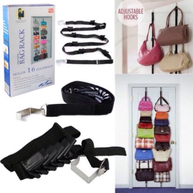 Door Back Hanging Hook 16 Hooks Bag rack Bag hanging Rack | Shopee ...