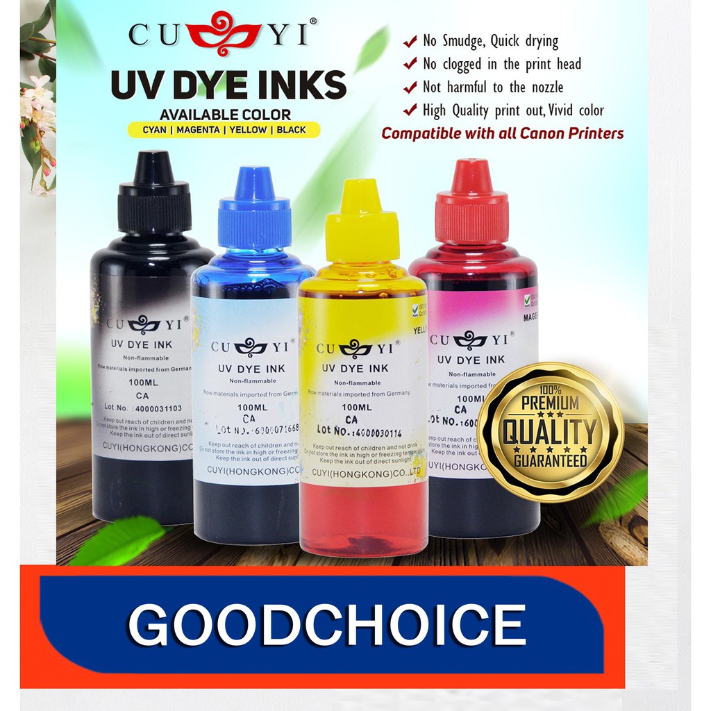 UV CUYI Continuous Refillable Dye Ink 100ml (EPSON) | Shopee Philippines