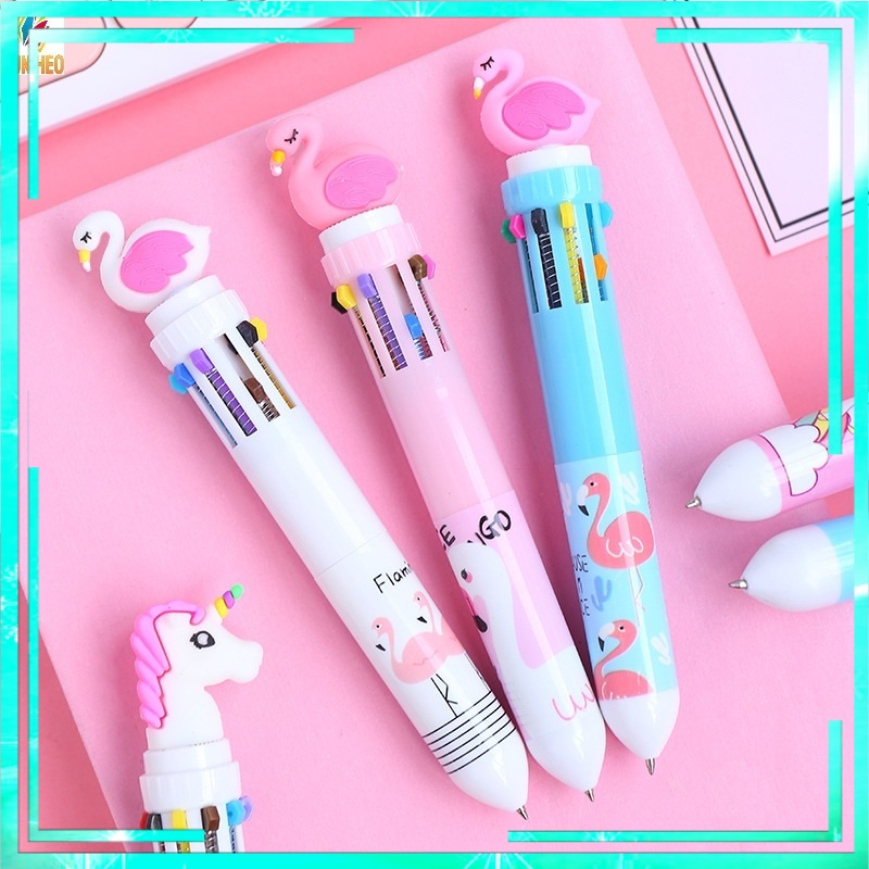 Cute 10-Color Ballpoint Pen, 10 Lovely Press Nibs (vppgiare.official ...