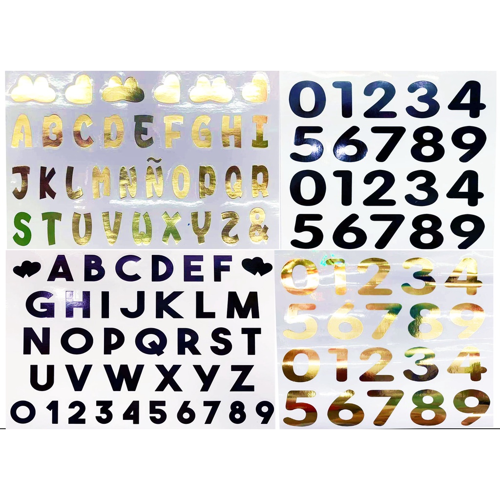 8 inch Number Alphabet ABCDE Transparent Balloon Sticker Adhesive for ...