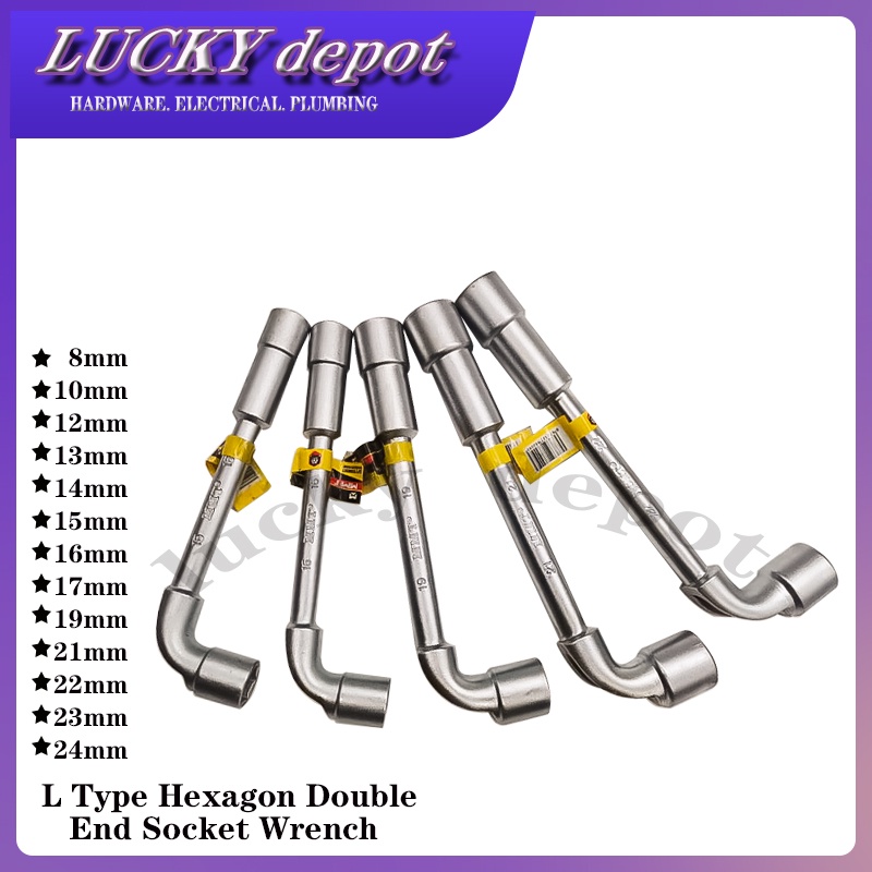L - Type Double End Socket Wrench ( 8/10/12/13/14/15MM ) | Shopee ...