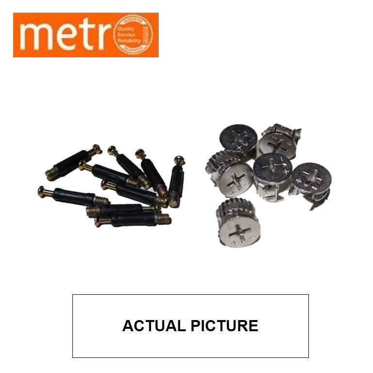 Screw Minifix Set for Cupboard, Carcass 35mm 10 sets | Shopee Philippines