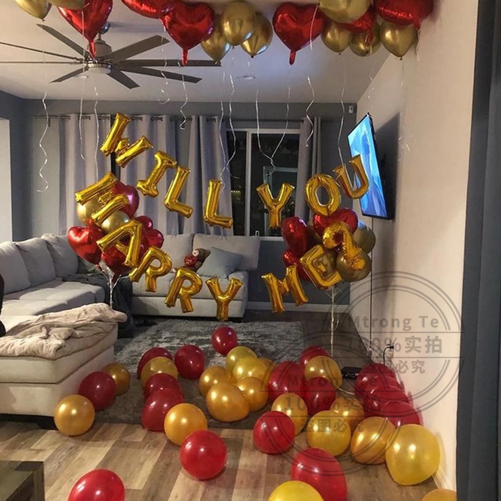14pcs 16inch Will You Marry Me Letter Foil Balloons For Weeding ...