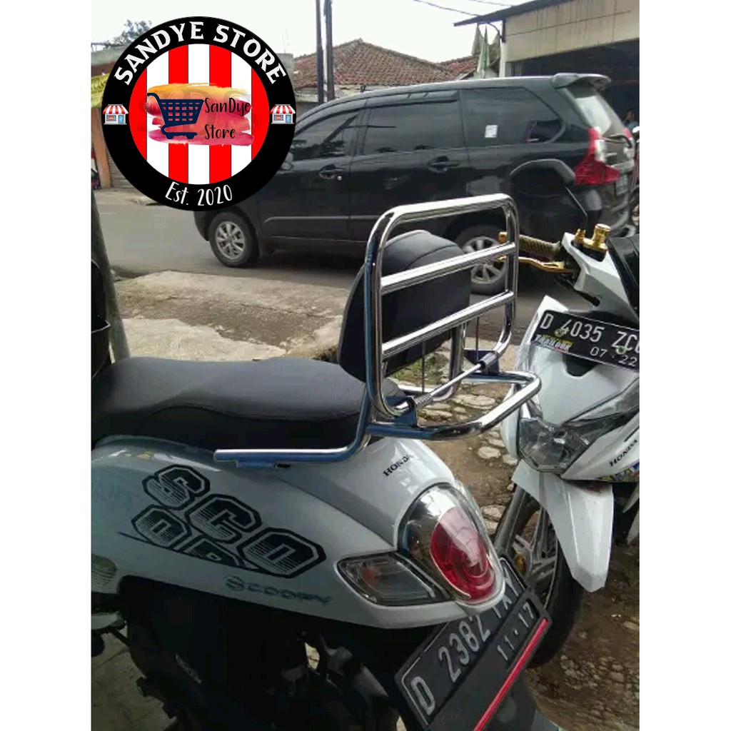 Scoopy Motorcycle Back Rack Scoopy + Pads | Shopee Philippines