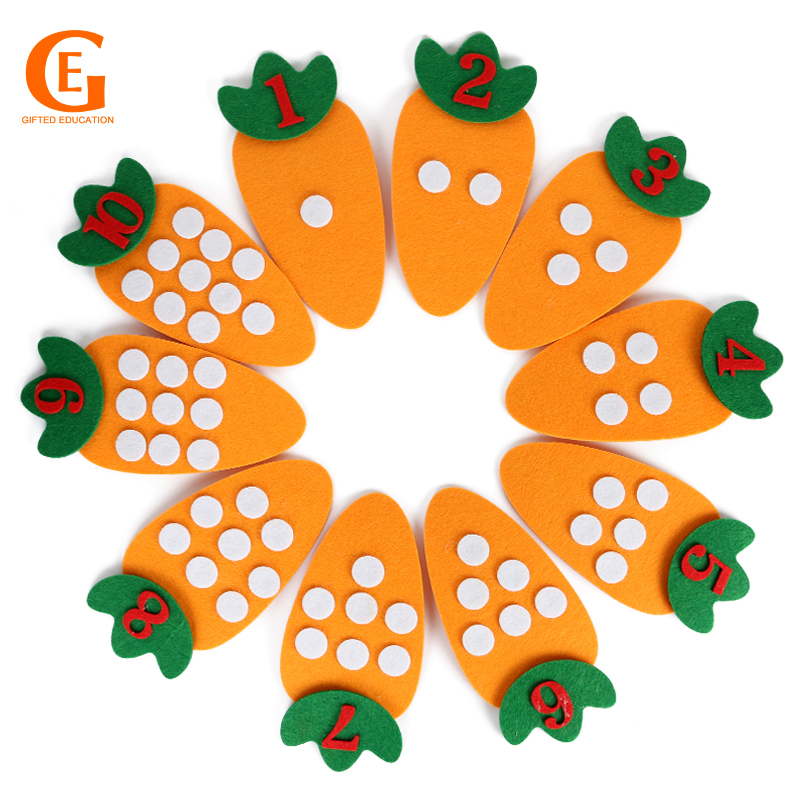 Carrot Points Number Matching Toy Children Learn To Count Montessori ...