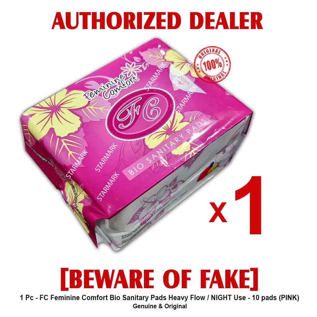 Avail FC Feminine Comfort NIGHT Use PINK Feminine Sanitary Pads Pad 10's PINK Authentic - 1 Pack ...