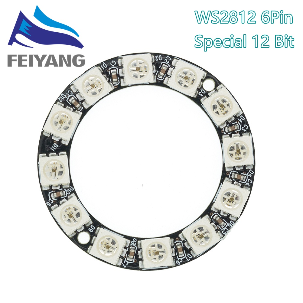 12 Bits RGB LED Ring 6Pin WS2812 WS2812B 5050 RGB LED Spot Integrated ...