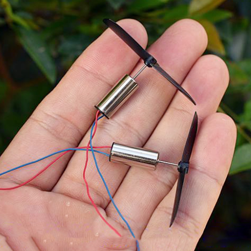 2PCS Micro 716 Coreless Motor With Propeller Blade DC 3.7V 4.2V 49000 ...