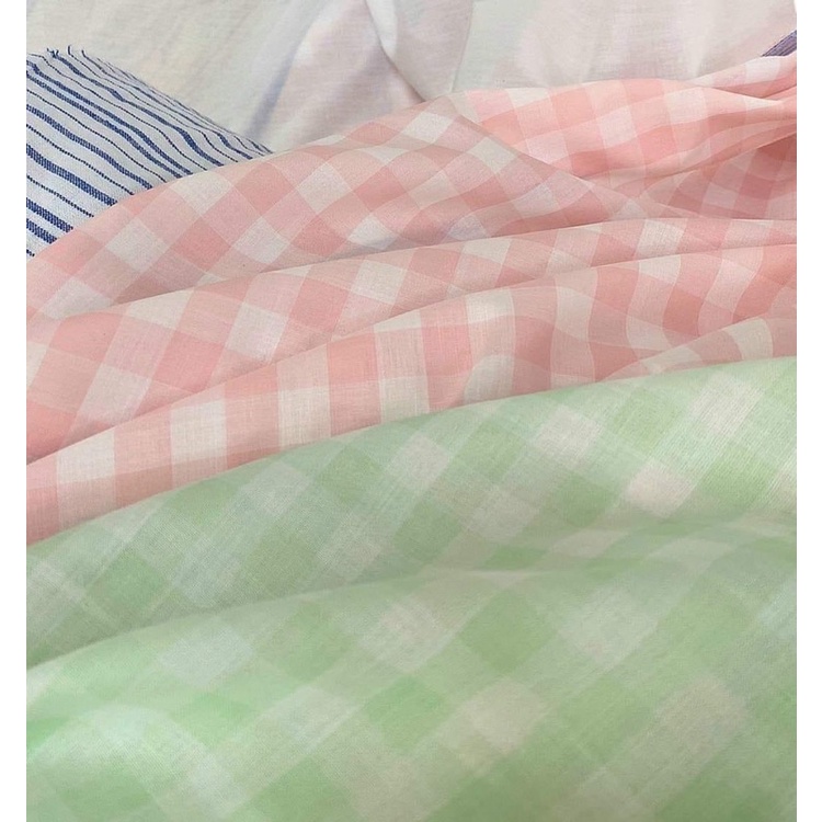 Sweet pastel checkered cotton fabric | Shopee Philippines