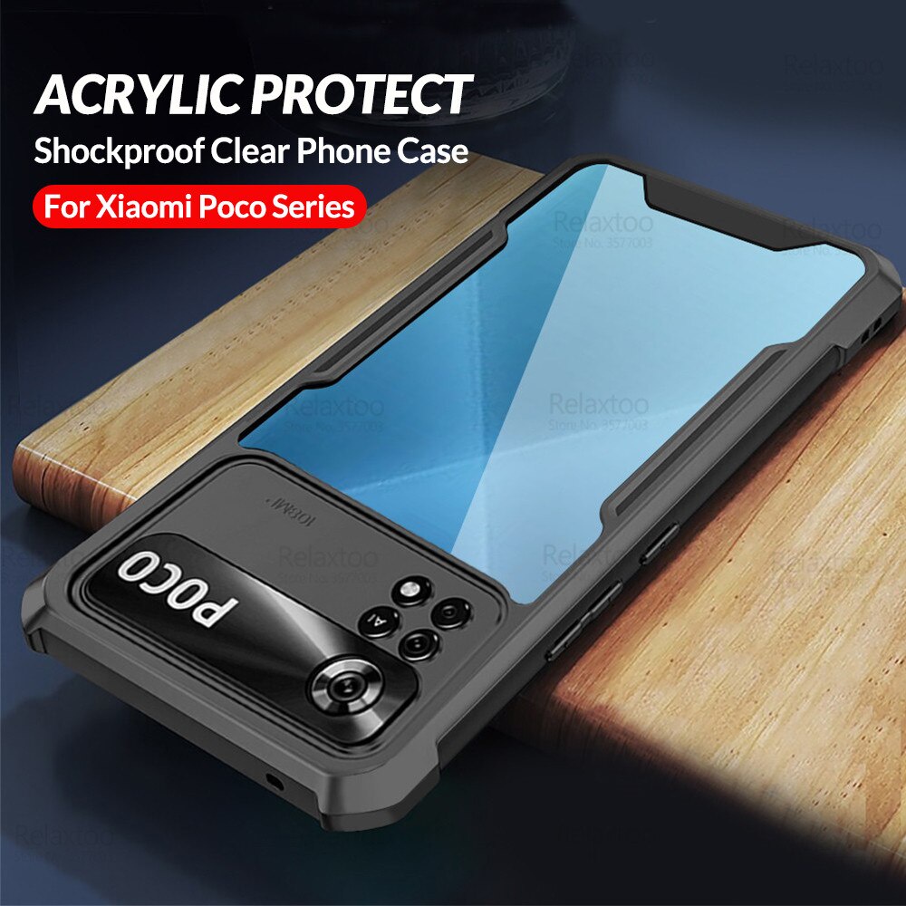 Acrylic Back Transparent Case For Xiaomi Poco X4 Pro 5G M4 Pro 4G Mi ...