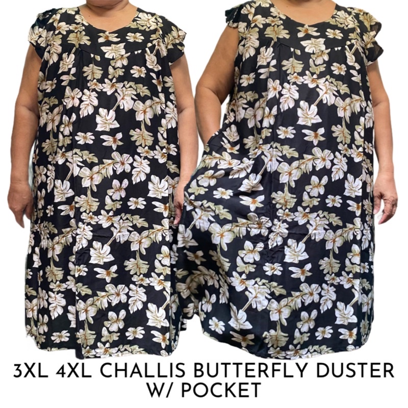 3XL 4XL Plus Size Challis Butterfly Duster w/ Pocket | Shopee Philippines
