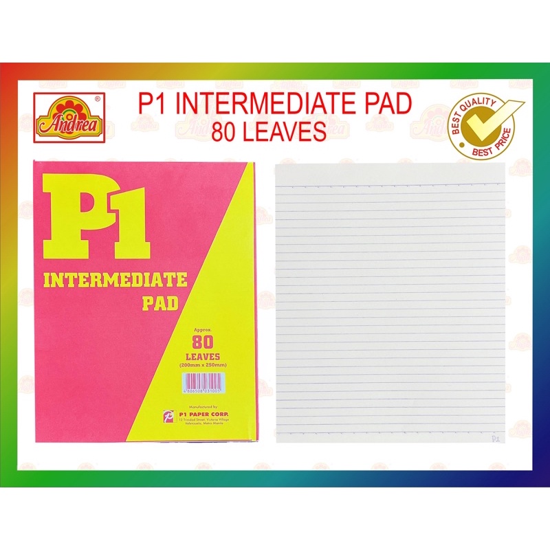 Intermediate Pad Paper (1 pad only)P1| andrea | Shopee Philippines