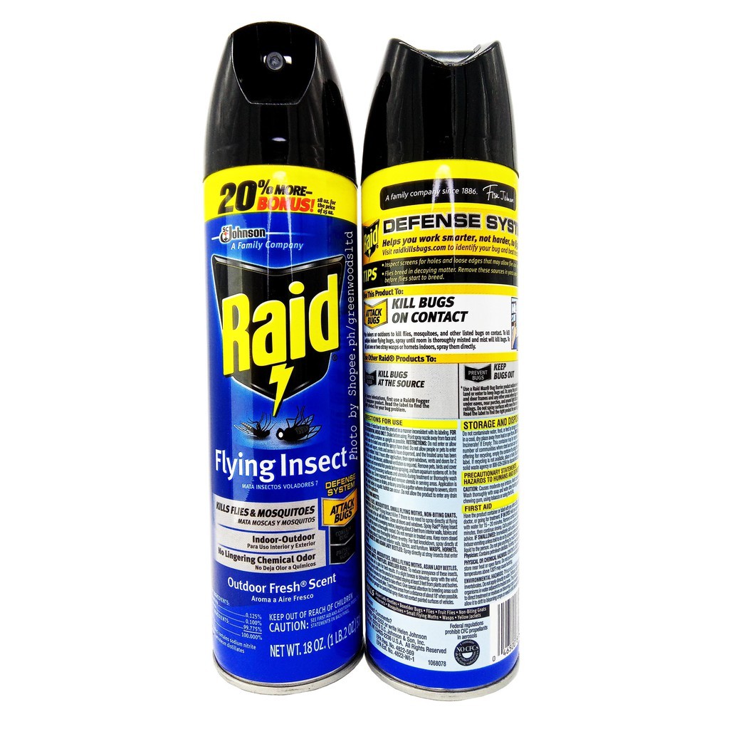 Raid Flying Insect Kills Flies & Mosquitoes 18oz( 1LB.2 OZ.) 510g GW_S3 ...