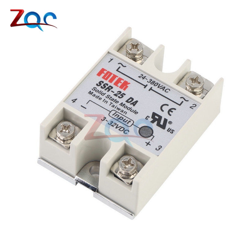 Output 24V-380V 25A SSR-25 DA Solid State Relay For PID Temperature ...