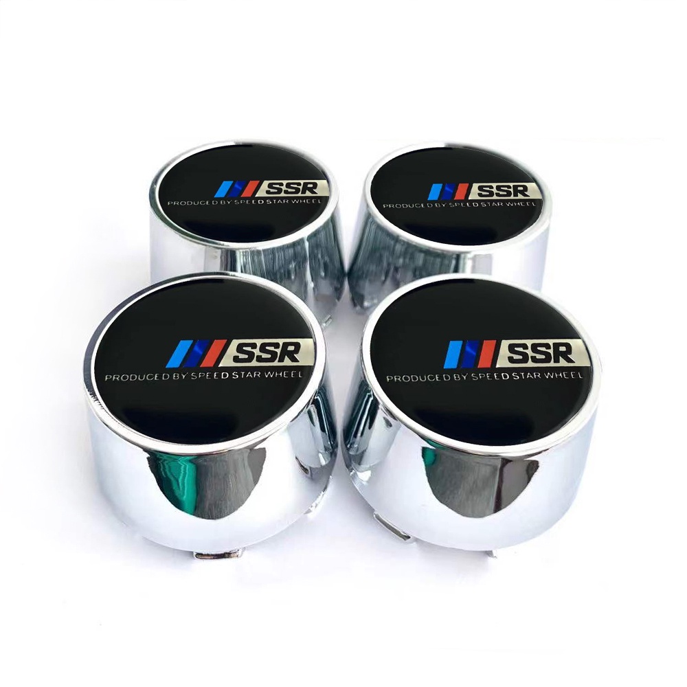 HOSHER 4pc 64mm SSR Black blue red logo Sticker Car Modified Wheel ...