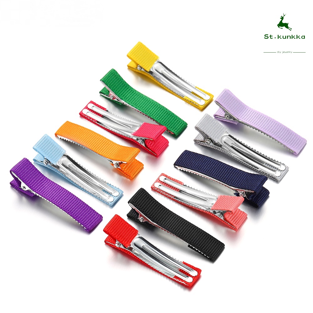 Simple solid color square hair clip 4.8*0.95cm (10 pieces/bag) | Shopee ...