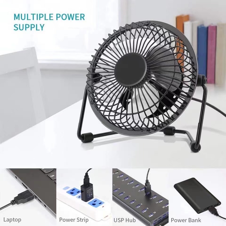 COD Mini USB Table Desk Personal Fan Metal Design, Quiet Operation 4 ...