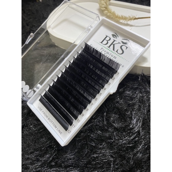 BKS Premium Eyelash Extensions (Flat | Easy Fanning | Matte Black ...