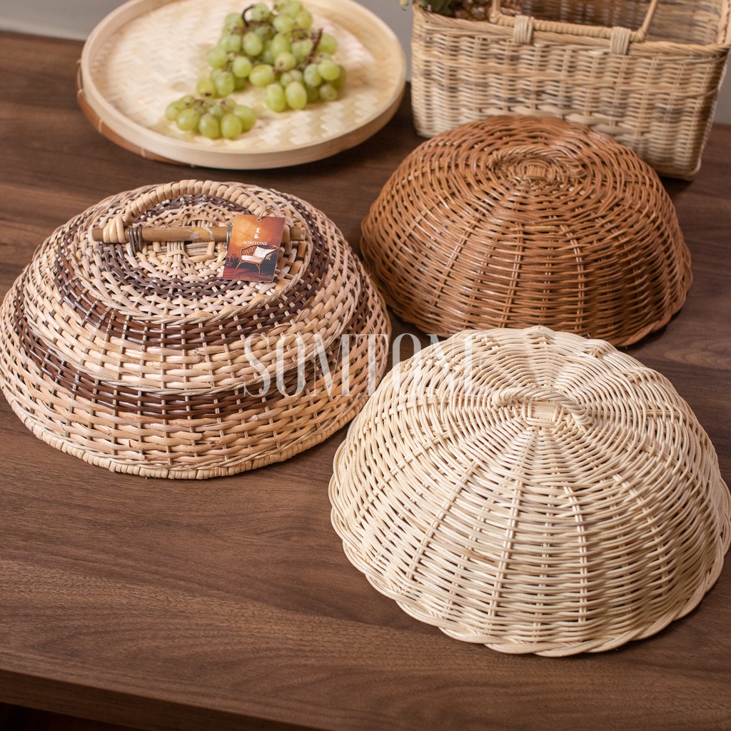 32CM Grade A Balinese Natural Beige Rattan Food Cover / Tudung Saji ...
