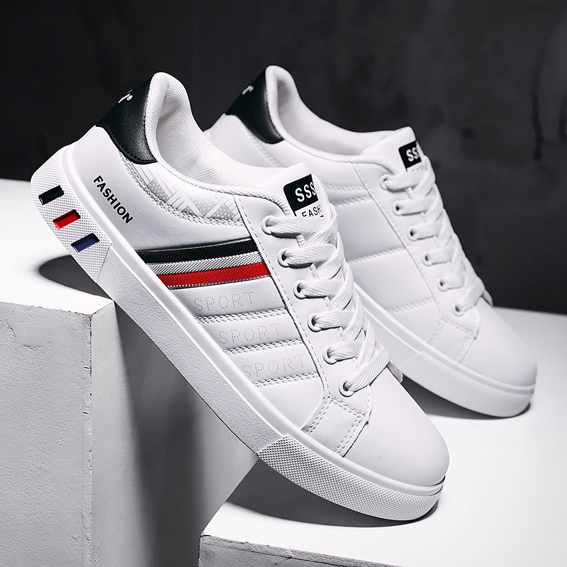 Kasut Kasual Putih Lelaki Sneakers Kulit Lelaki Keselesaan Sukan Larian Sneaker Lelaki Tenis