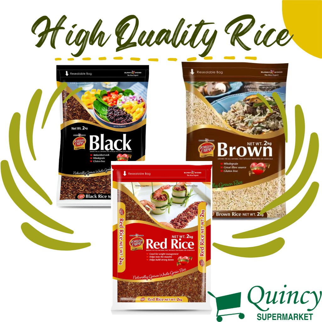 Jordan Farms Red Rice, Black Rice, Brown Rice 2kg - Quincy Supermarket ...