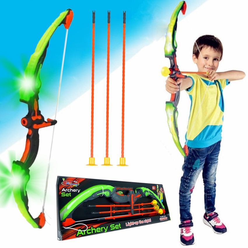 Archery Set Shooting Game LED Light Up Bow And Arrow Toy Set for Boys ...