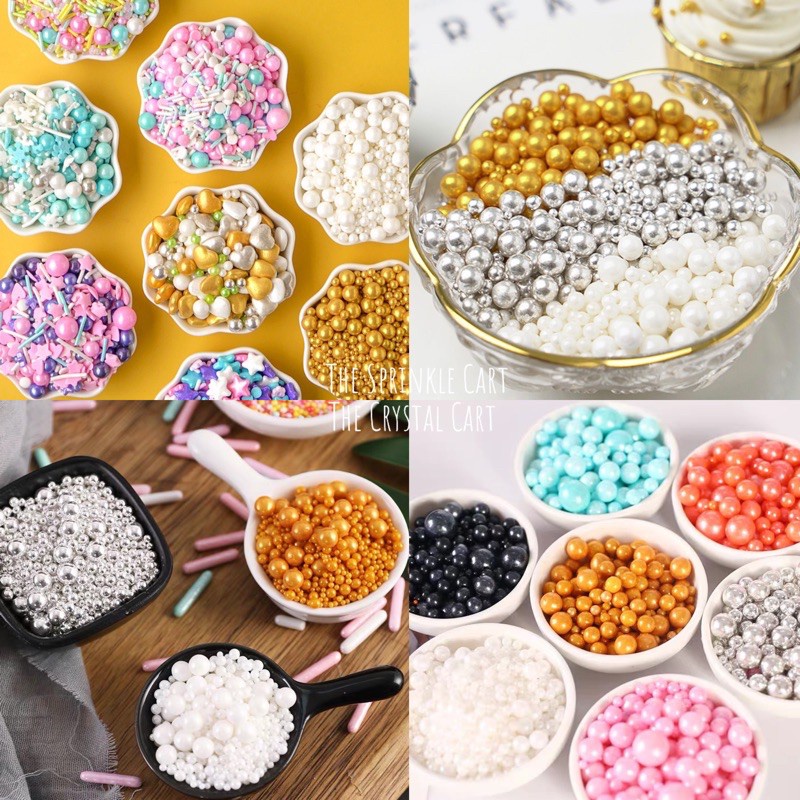 Edible Sprinkles Candy Cake Decoration Sugar Beads Pearl Baking ...