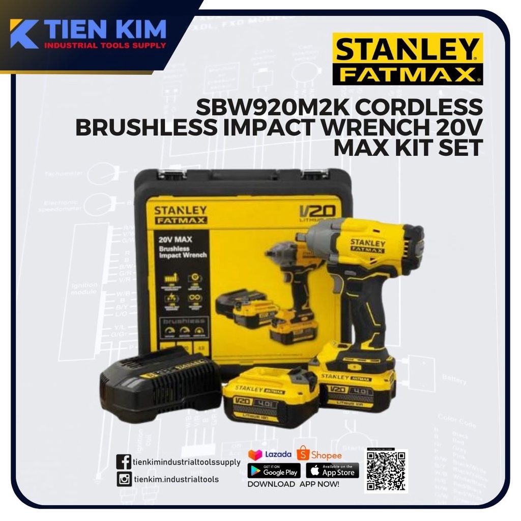 Stanley FATMAX SBW920M2K Cordless Brushless Impact Wrench 20V | Shopee ...