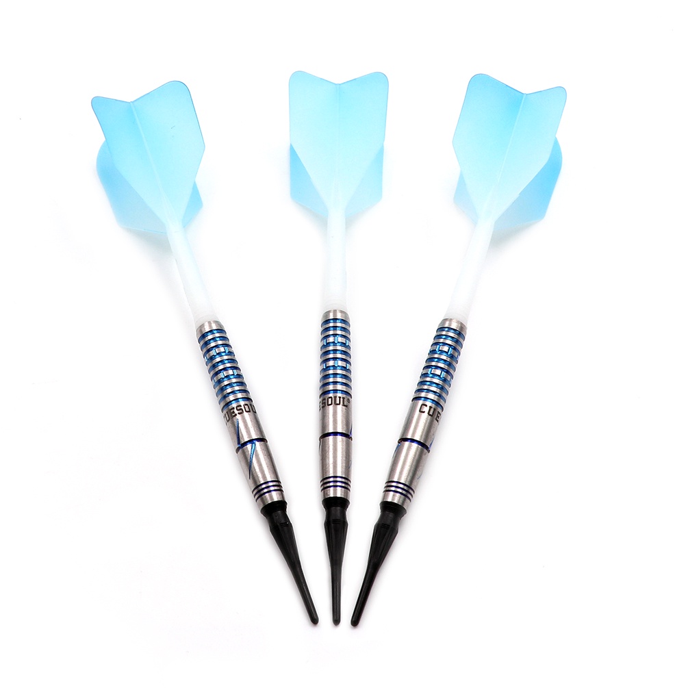 CUESOUL Blue GEM Stone 20g Soft Tip 90% Tungsten Darts with Uniformity ...