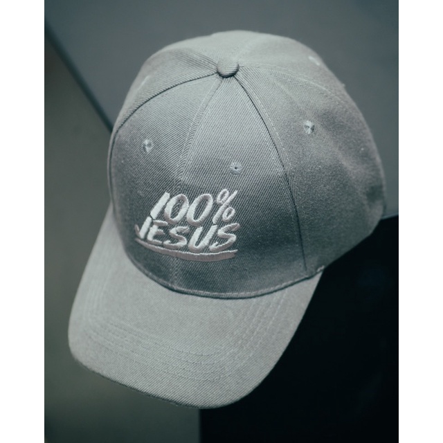 100% JESUS Basic Cap | Gray | Baseball Cap | Gospel cap | Shopee ...