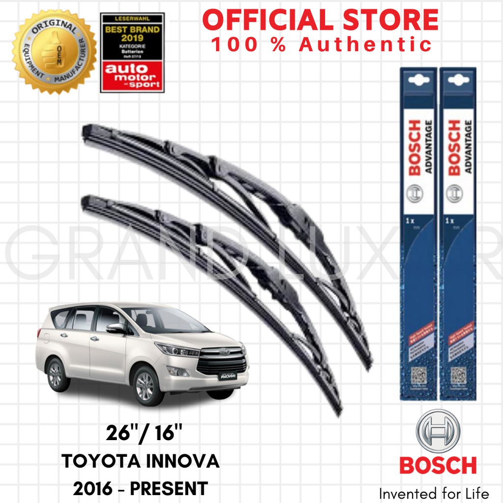 Bosch Advantage Wiper Blade Set for Toyota Innova 2016 - Present (26 ...