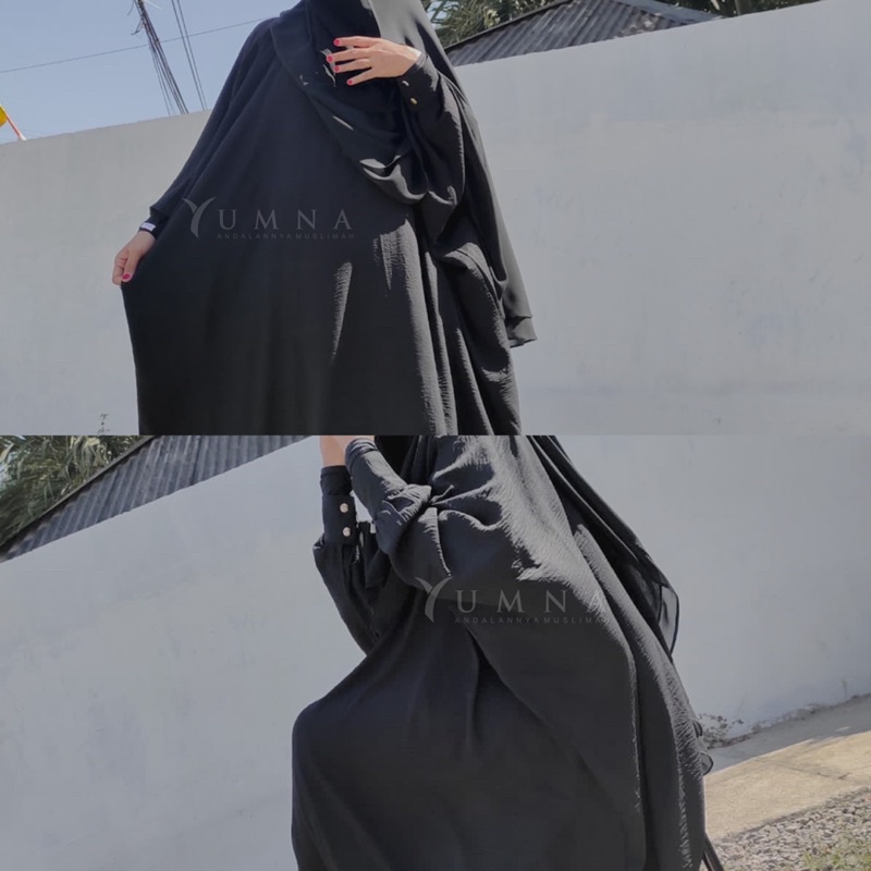 Yucca abaya YUMNA crinckle airflow premium Robe syari set bhist abaya ...