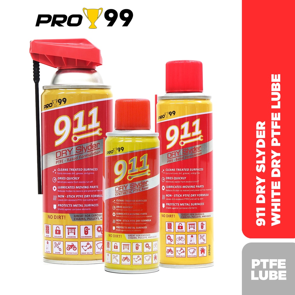 Pro-99 911 White Dry Slyder PTFE Based Anti Rust Lubricant Spray ...