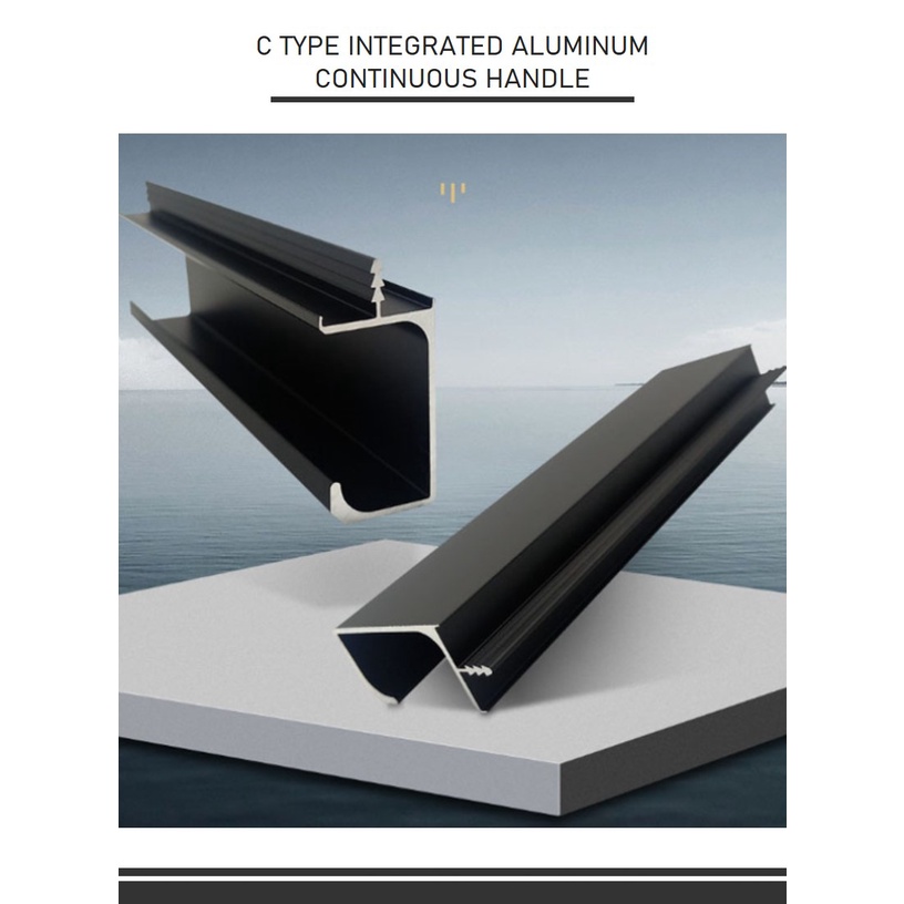 Handle C Channel Cabinet Integrated Aluminum Frame Continuous Handle ...