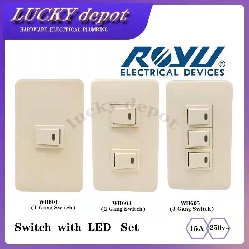 WH-601/WH-603/WH-605 CLASSIC SERIES 1 WAY SWITCH W/ LED 1,2,3 GANG ...