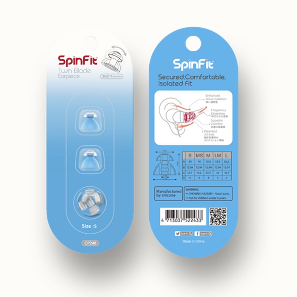 Spinfit CP240 TwinBlade Silicone Eartips Ear tip(1 Pair ) | Shopee ...