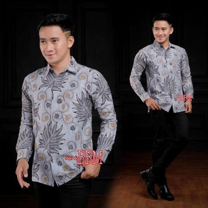 Batik Clothes Men Adult Long Sleeve BATIK Uniform Office | Shopee ...