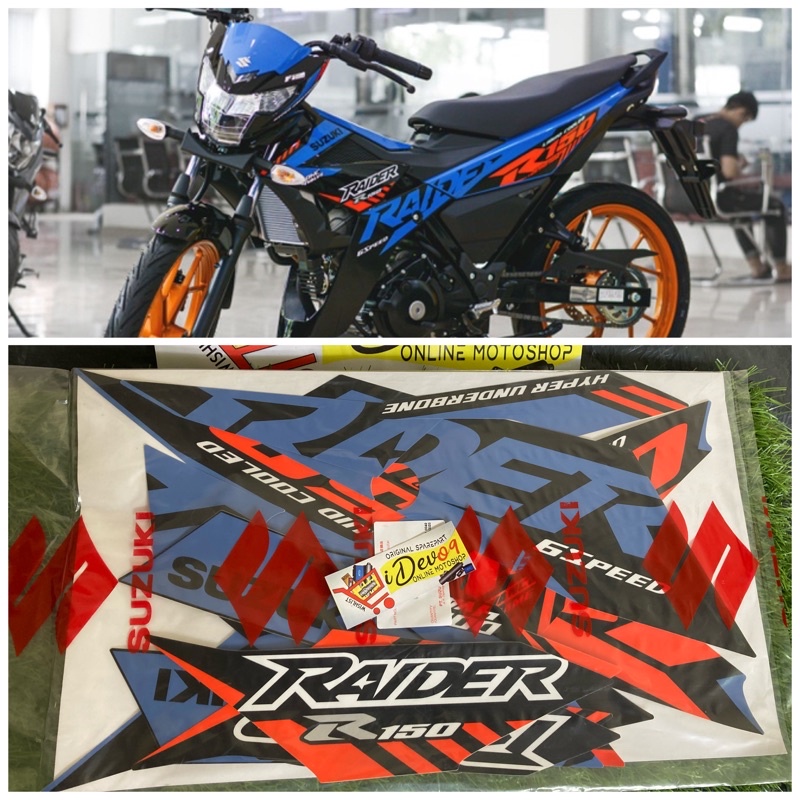 Striping Decal Sticker Satria Fu Injek Blue Ash Livery Raider 150 Ori ...