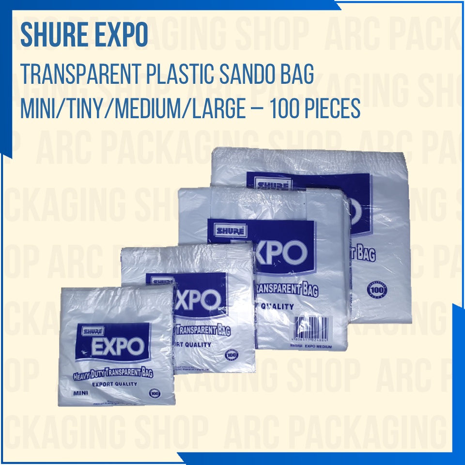 Shure Expo Plastic Transparent Sando Bag 1 Pack (100Pieces) - Mini/Tiny ...