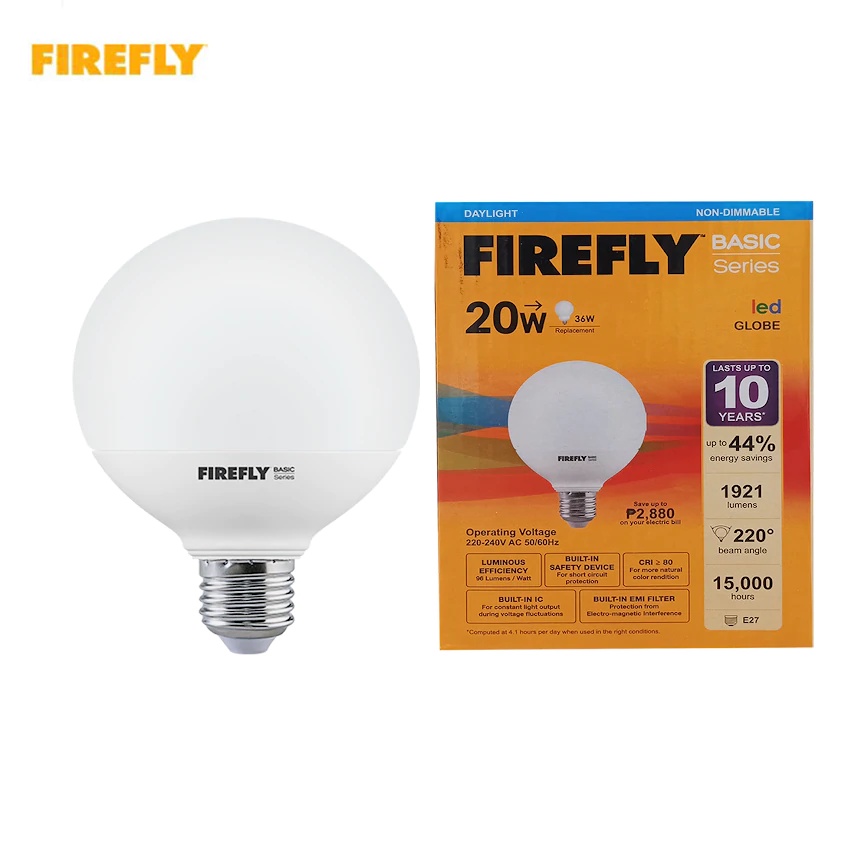 Firefly Basic Series LED Globe Lamp 12w-20w E27 Daylight | Shopee ...