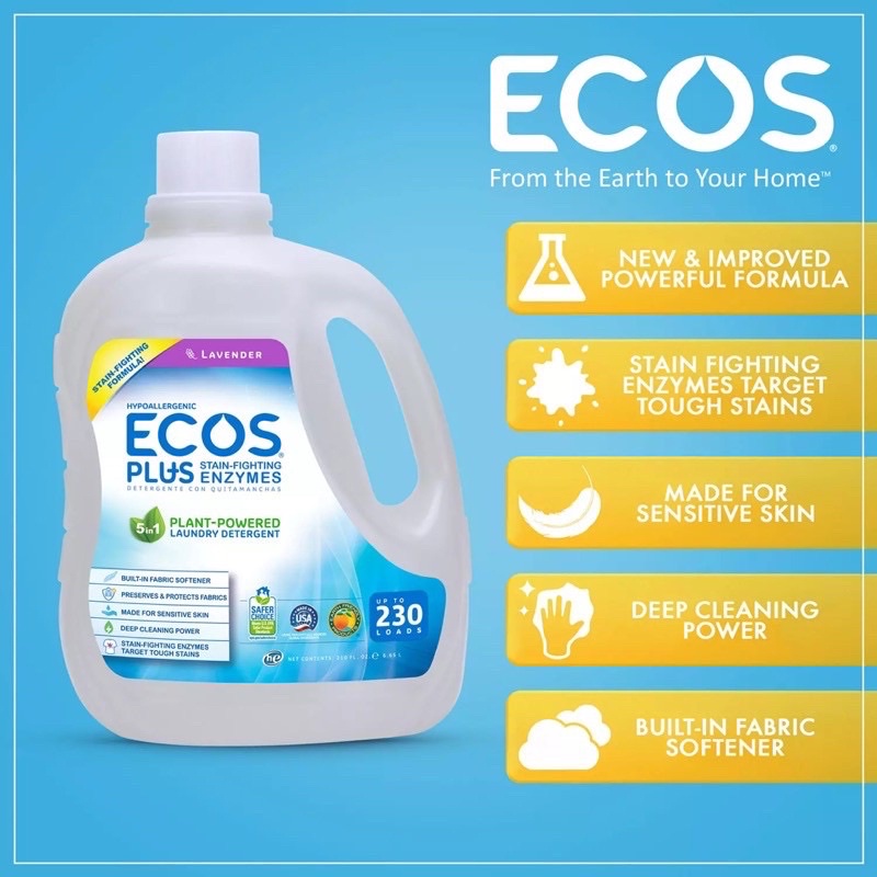 Ecos Liquid Laundry Detergent Hypoallergenic (Lavender or Magnolia ... Ecos Liquid Laundry Detergent Hypoallergenic (Lavender or Magnolia ...