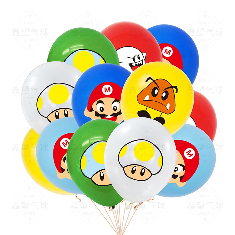 24pcs Super Mario Mario theme birthday party 12 inch cartoon children's ...