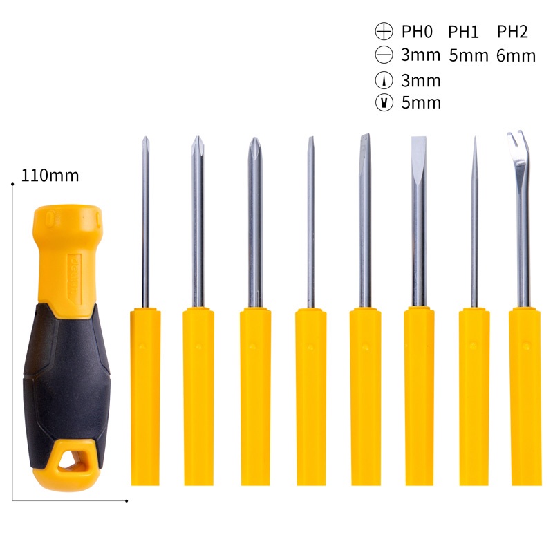 Deli Tools 9 Pcs Screwdriver Set Multi-Purpose Magnetic Slotted ...