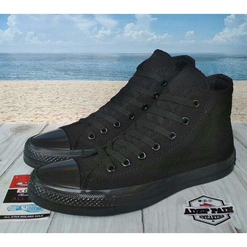 HITAM All STAR CONVERSE High FULL Black PREMIUM Shoes (NO GLOSSY ...