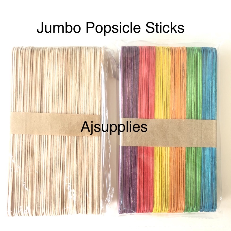 50pcs Jumbo Popsicle Stick Plain/Assorted 6inches | Shopee Philippines